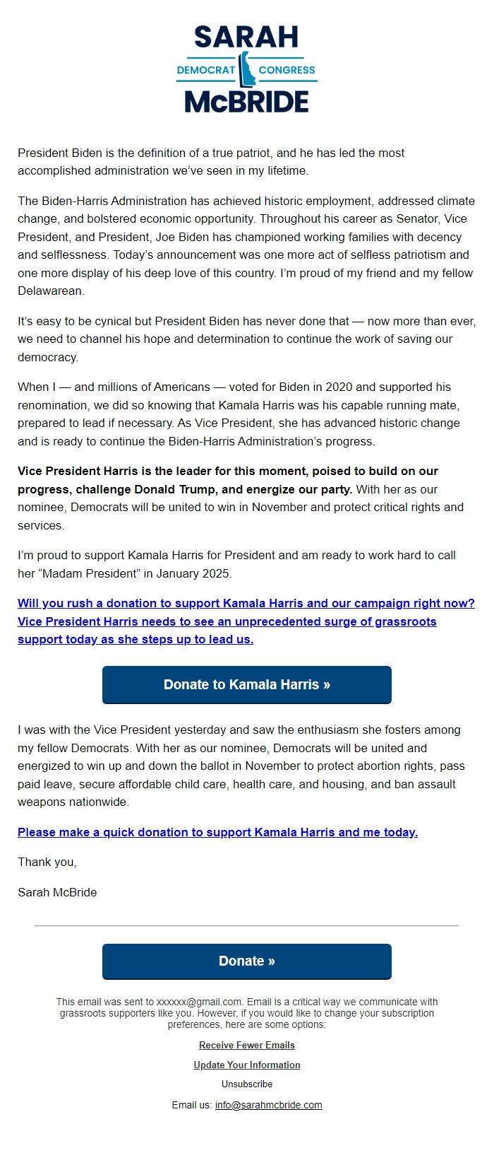 Subject: Joe Biden and Kamala Harris - Archive of Political Emails